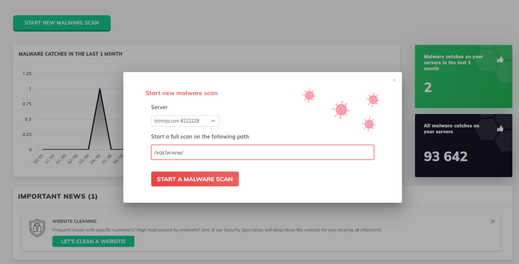 Malware Detection - Set up, schedule, catch and quarantine with BitNinja